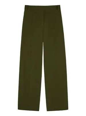 Another Tomorrow Wide-leg Stretch-wool Trousers - Dark Green
