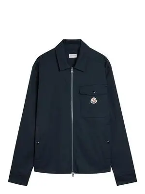 Moncler Logo Stretch-cotton Overshirt - Navy