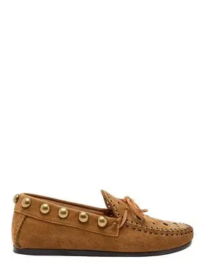 Isabel Marant Fitza Studded Suede Loafers - Tan