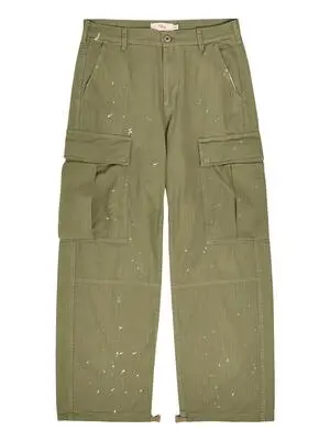 CHERRY LOS ANGELES Paint-effect Wide-leg Cargo Trousers - Green