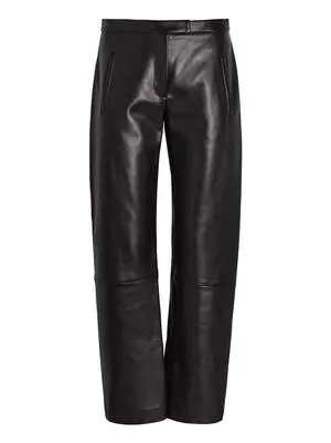 Khaite Miles Leather Trousers - Black