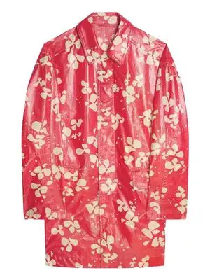 Dries Van Noten Printed Coated Coat - Red