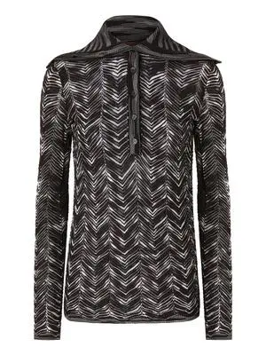 Missoni Roll-neck Chevron Stitched Sweater - Multi