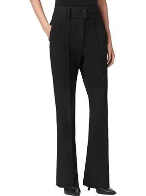 ALLSAINTS Astra Pleated Flare Leg Trousers - Black
