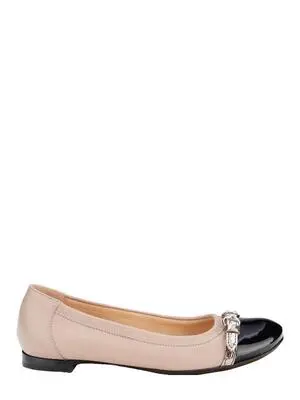 Agl Monika Cap Toe Ballet Flat - Beige Nappa