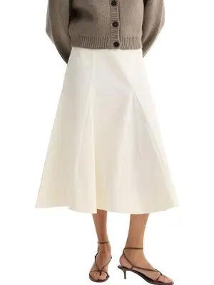 RÓHE Sculptural Cotton A-line Skirt - Paper White