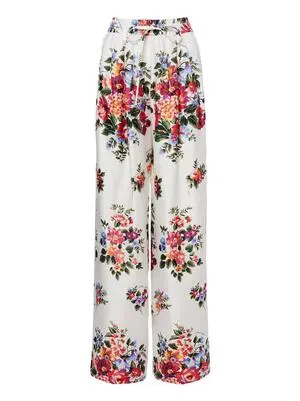 Dolce & Gabbana Floral Silk Wide-leg Trousers - Multicoloured