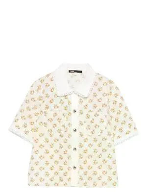 Maje Floral Print Shirt - Neutrals