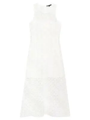 Maje Lace Knitted Midi Dress - White