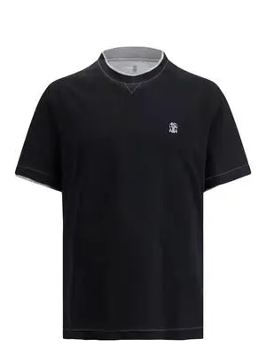 Brunello Cucinelli Embroidered-logo T-shirt - Black