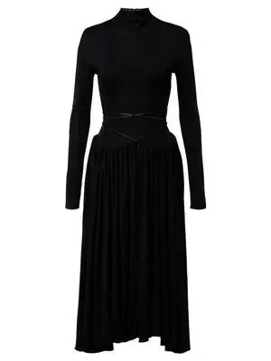 Alaïa Jersey Midi Dress - Black