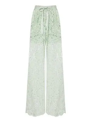 Dolce & Gabbana Lace Wide-leg Pants - Green