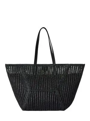 Brunello Cucinelli Raffia Tote Bag - Black