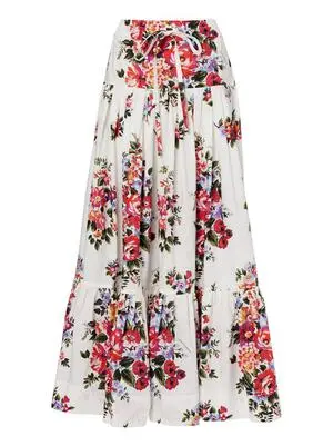 Dolce & Gabbana Dolce&Gabbana Floral Cotton Poplin Maxi Skirt Multicoloured