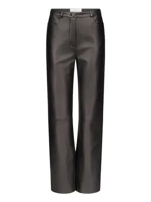 Loulou De Saison Straight Leg Lambskin Pants - Black