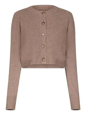Loulou De Saison Zephir Cropped Cashmere Cardigan - Brown