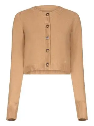 Loulou De Saison Zephir Cropped Cashmere Cardigan - Camel