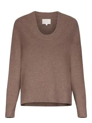 Loulou De Saison Dropped U-neck Cashmere Sweater - Brown