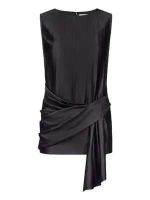 Loulou De Saison Fonda Draped Top - Black