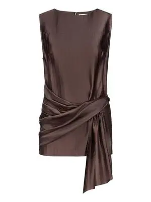 Loulou De Saison Fonda Draped Top - Brown