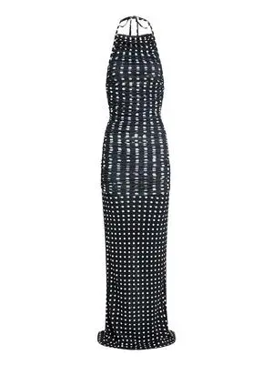 Patou Polka Dot Evening Dress - Navy