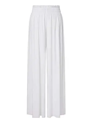 Norma Kamali Gathered Wide-leg Pants - White