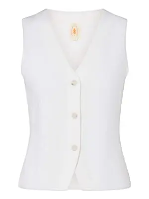 Jardin Des Orangers Virgin Wool Buttoned Vest - White