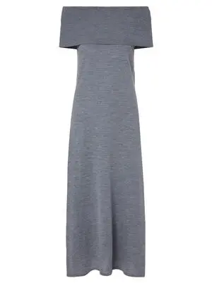 Jardin Des Orangers Off-shoulder Maxi Dress - Grey