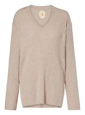 Jardin Des Orangers Ribbed-knit Cotton And Cashmere Sweater - Beige