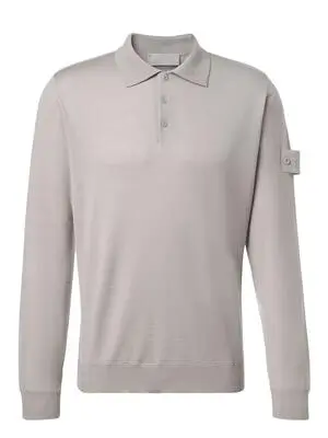 Stone Island Compass Virgin Wool Polo Shirt - Grey