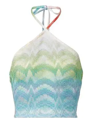 Missoni Knitted Tie-Neck Top Multicoloured