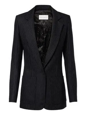 Nina Ricci Pinstripe Wool-blend Blazer - Black