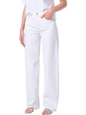 AGOLDE High-waist Wide-leg Jeans - Marshmallow Cl