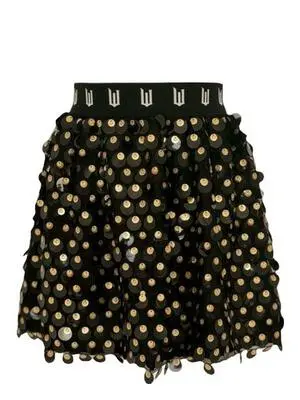 LOLA + THE BOYS Sequin Embellished Skirt - Black