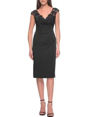 LABOMME Satin Dress With Beaded Details - Black