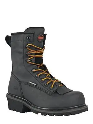 HOSS BOOT COMPANY Hoss Cross Cut Logger Composite Toe Work Boots - Black