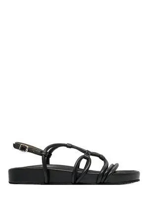 ALTA Flora Strappy Leather Sandals - Black