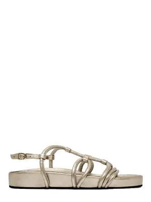 ALTA Flora Strappy Leather Sandals - Gold