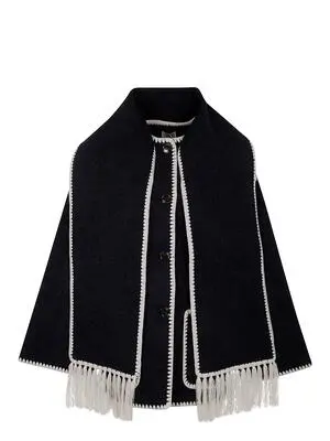 TOTÊME TOTEME Wool Blend Embroidered Scarf Jacket