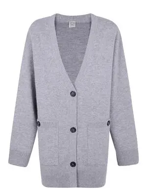 TOTEME Cashmere Merinos Longline Cardigan - Gray