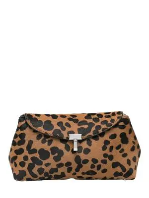 TOTEME Mini T-lock Naplak Clutch - Brown