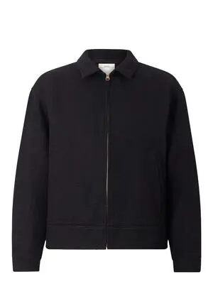 Visvim Strato Leather-trimmed Linen And Wool-blend Twill Jacket - Black