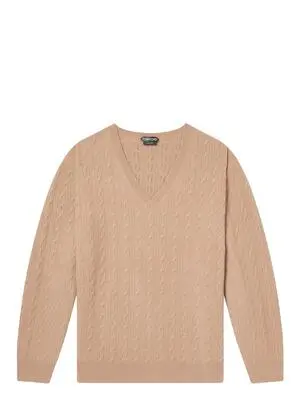 TOM FORD Cable-knit Wool Sweater - Brown
