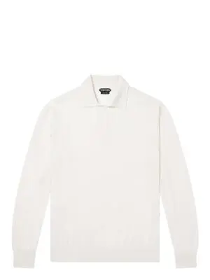 TOM FORD TOM FORD - Cashmere Polo Shirt - Men - Neutrals  Ivory