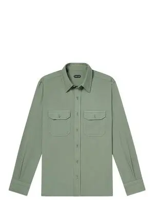 TOM FORD Cotton And Silk-blend Shirt - Green