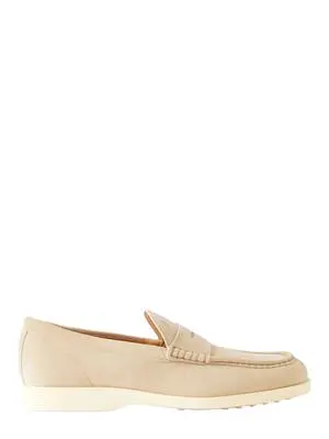 TOD'S Elisir Suede Loafers Taupe