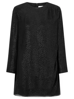 Veronica De Piante Pia Metallic Leopard-print Mini Dress - Black
