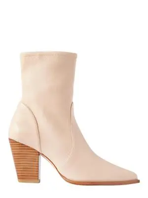 STUART WEITZMAN Jolene Leather Ankle Boots - Ivory