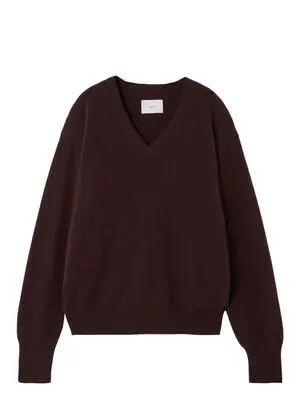 SSSTEIN Brushed Cashmere V-neck Sweater - Brown