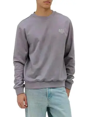 A.p.c. Logo-detail Crew-neck Sweatshirt - Purple